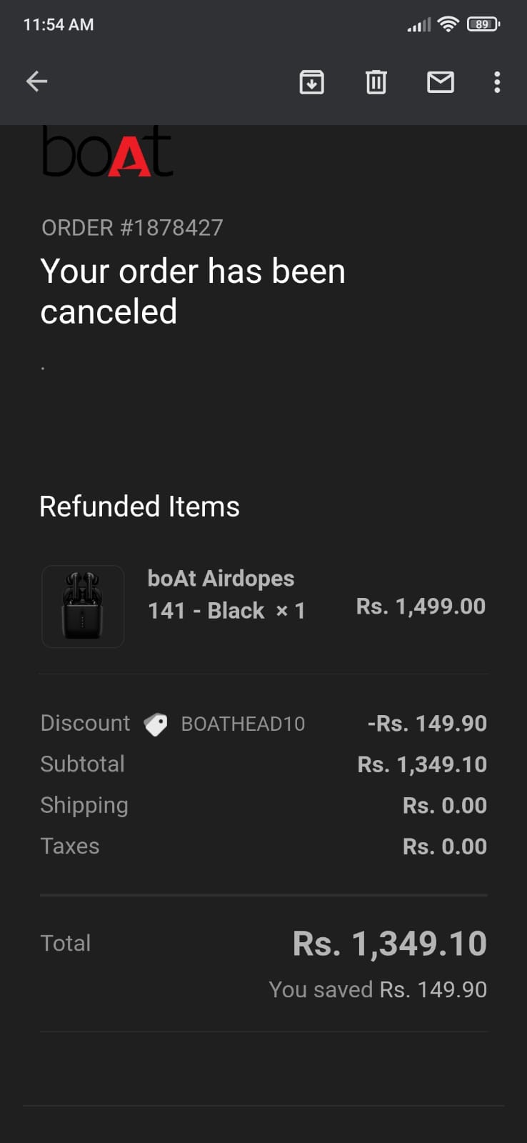 Refund not received from boat | Consumer Complaints Court