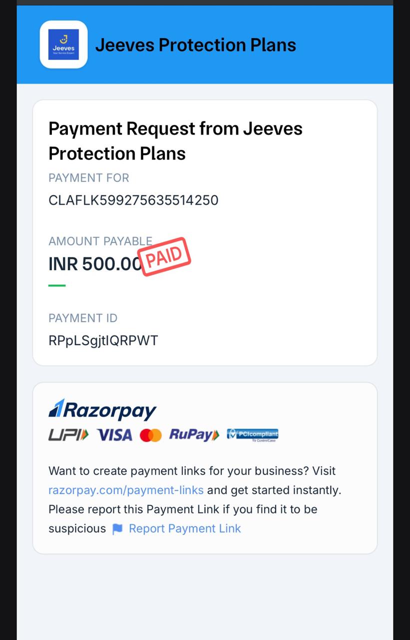 Jeeves Flipcart (Complete Mobile Protection Plan) | Consumer Complaints ...