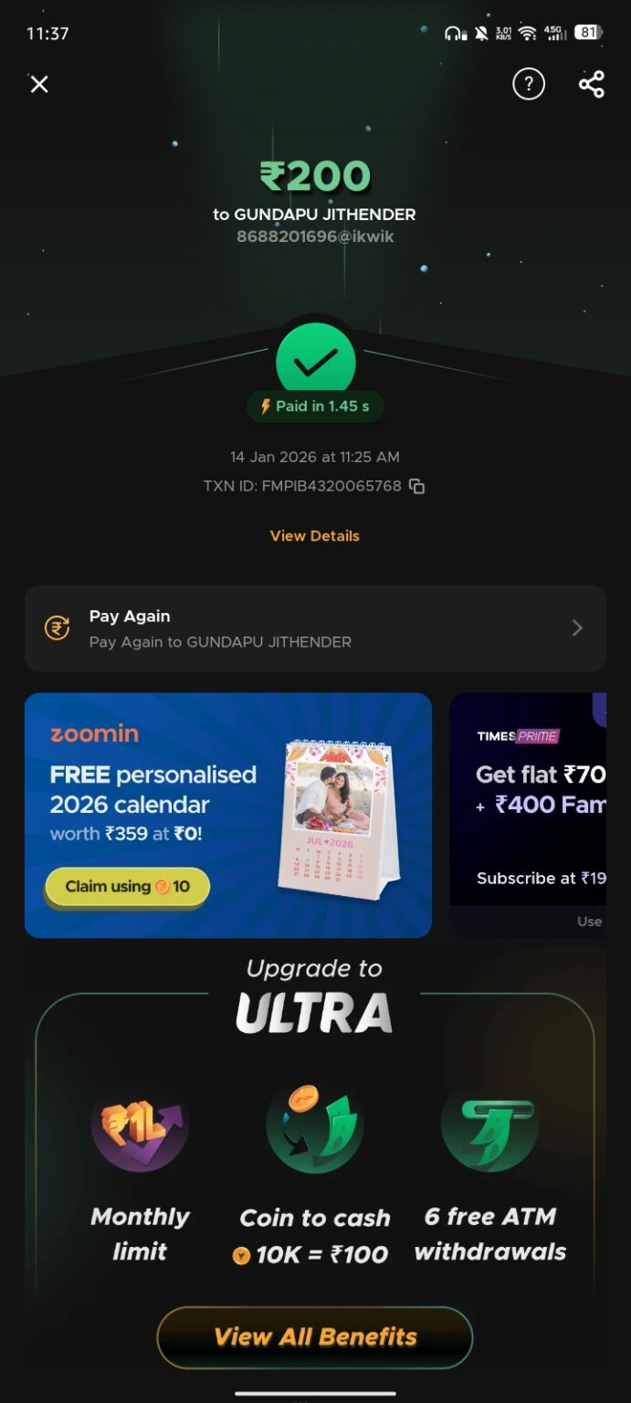 Money debited but wallet balance not credited on Mantri Mall website ...
