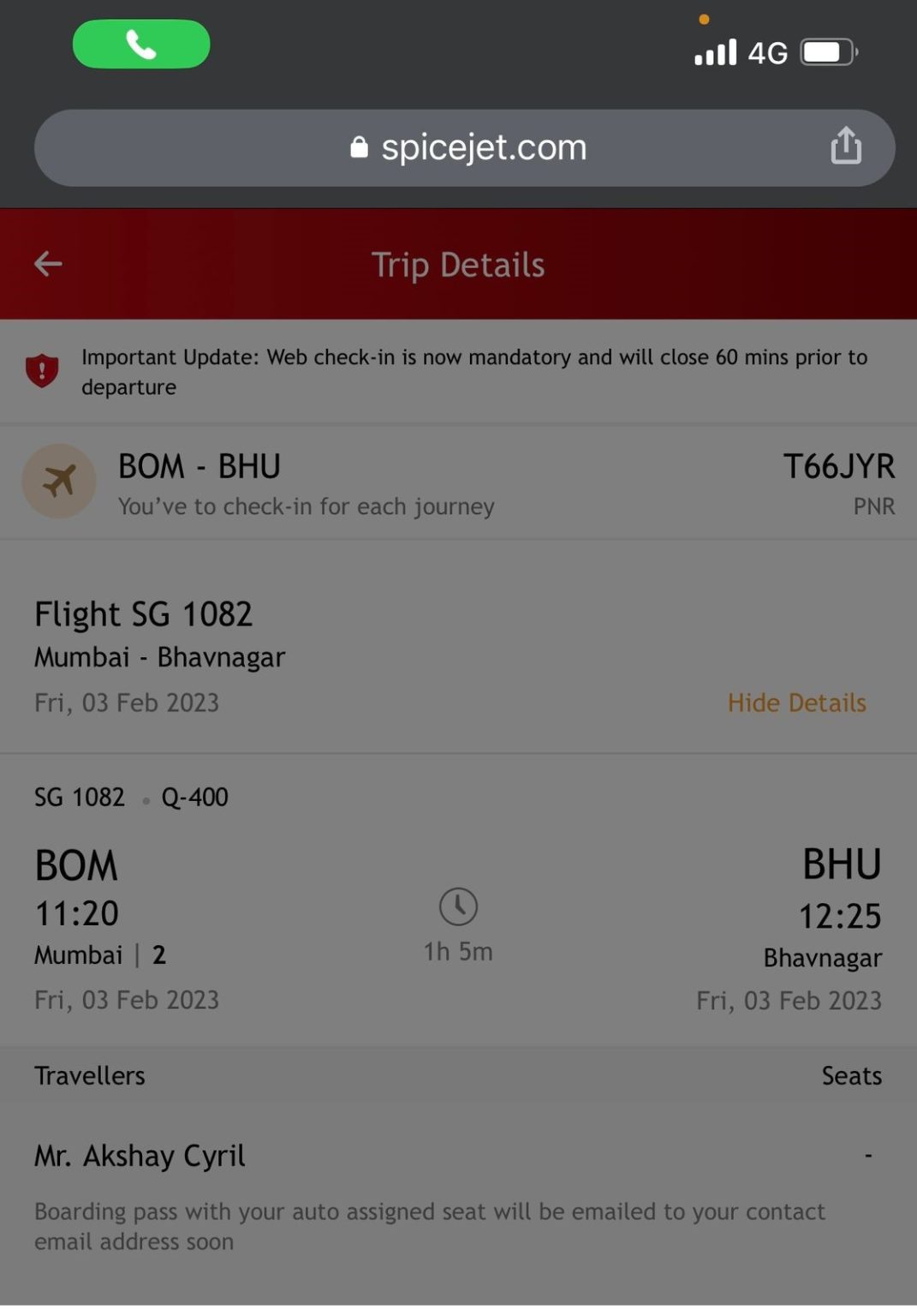 Spicejet not issuing Boarding Pass after Web check in leading to missed ...